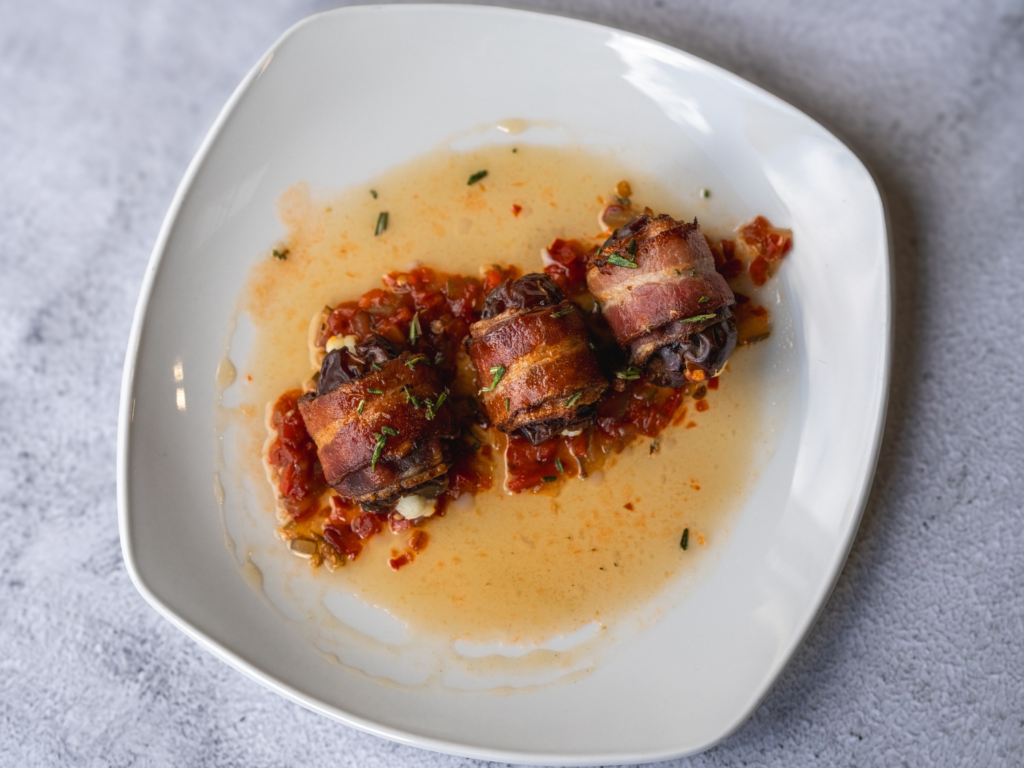 Bacon Wrapped Goat Cheese Stuffed Dates | AFFINITY GROUP
